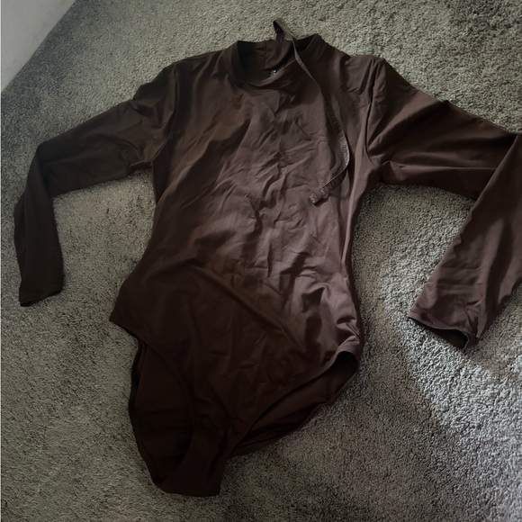 SKIMS | Swim | Skims Brown Long Sleeve One Piece Swimsuit | Poshmark
